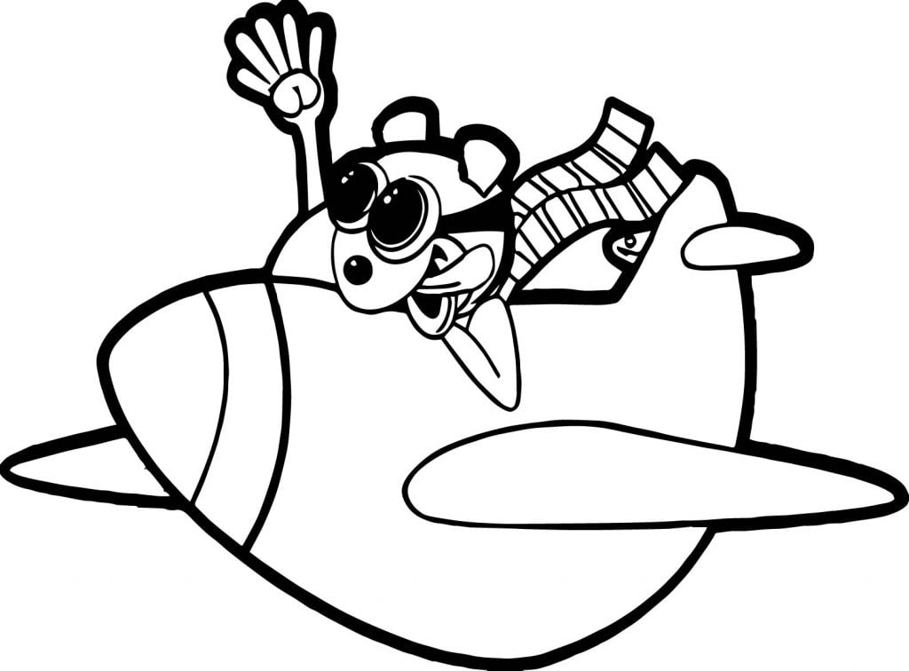 Airplane Animal Coloring Page - Wecoloringpage.com