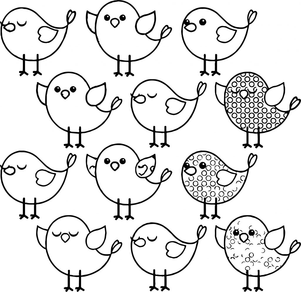 Cute Birds Coloring Page - Wecoloringpage.com