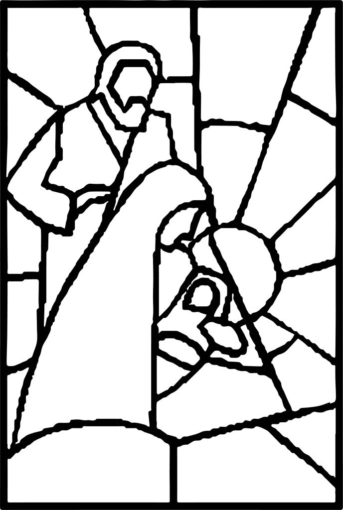 Nativity Stained Glass Coloring Page - Wecoloringpage.com