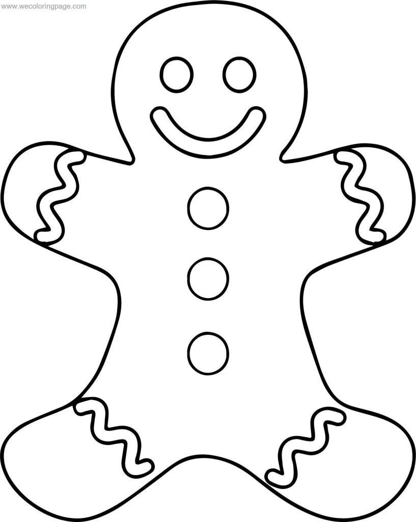 Gingerbread Happy Cookie Coloring Page - Wecoloringpage.com